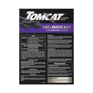 Tomcat Advanced Brand Rat & Mouse Bait with Disposable Station, Indoor and Outdoor Use, 1 Pre-Filled Ready-to-Use Station