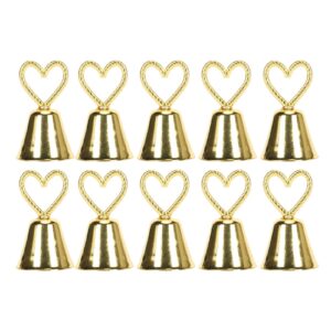 10pcs european style bell shaped table number holders, bell place card holders, table number holders, european style innovative bell shaped place card holders for event wedding restaurants(gold)