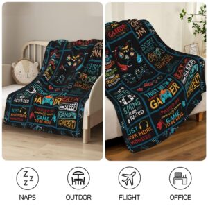 Gaming Blanket Game Flannel Throw Blanket 60"x50" for Fall Blanket Adult and Kids Decorative Blankets Funny Super Soft Cozy Blanket