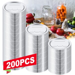 200 pcs canning lids regular mouth,2.76in regular mouth mason jar lids,ball kerr jar with lids with leak proof airtight seal rust proof split,regular mouth kerr mason jars food grade,canning food diy