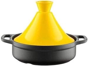 practical casserole dishes moroccan tagine pot ceramic casserole saucepan with cone-shaped funnel cover suitable heatproof (color : yellow)