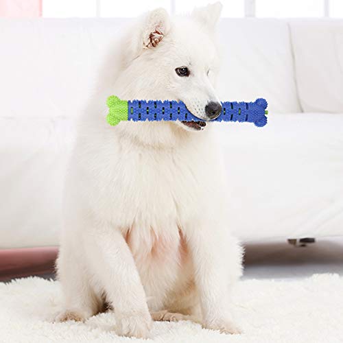 JOROBURO Dog Toothbrush Toy, Advanced Silicone Dog Brushing Stick for Cleaner Teeth, Blue Green Pet Molar Tooth Cleaner Brushing Stick Cleaning Supplies Toothbrush Toy for Dogs Easy to Use