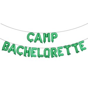 camping bachelorette party decorations multicolor camp bachelorette balloons happy camper/weekend in the woods/lake hiking/mountain themed engagement bridal shower (camp bachelorette green)