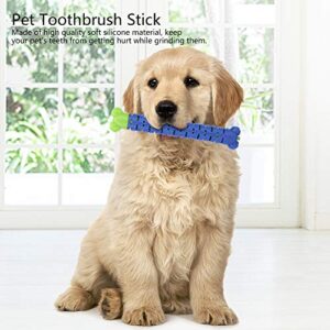 JOROBURO Dog Toothbrush Toy, Advanced Silicone Dog Brushing Stick for Cleaner Teeth, Blue Green Pet Molar Tooth Cleaner Brushing Stick Cleaning Supplies Toothbrush Toy for Dogs Easy to Use