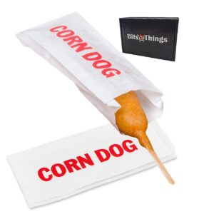 paper corn dog bags | party event carnival fair | classic red & white design | 3" x 3/4" x 7" - pack of 1000