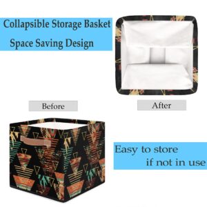 13x13x13 Storage Cube Bins Fashion Art Chart Storage Cubes 13 inch Collapsible Storage Bins Cubby Storage Baskets for Organizing Shelf Cabinet Bookcase Boxes