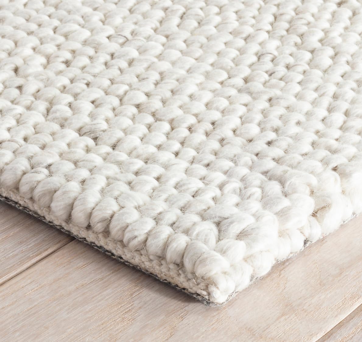 S & L Homes Wool Cotton Hand Woven Chunky Knit Popcorn Rug - Ivory Contemporary Area Rug for Living Room Bedroom (8' x 10' - Ivory)