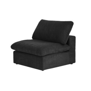 Down Filled Middle Seat,Cloud Modular Sectional Sofa,Minimalist Wide Deep Seat Couches for Office Apartment(Black)