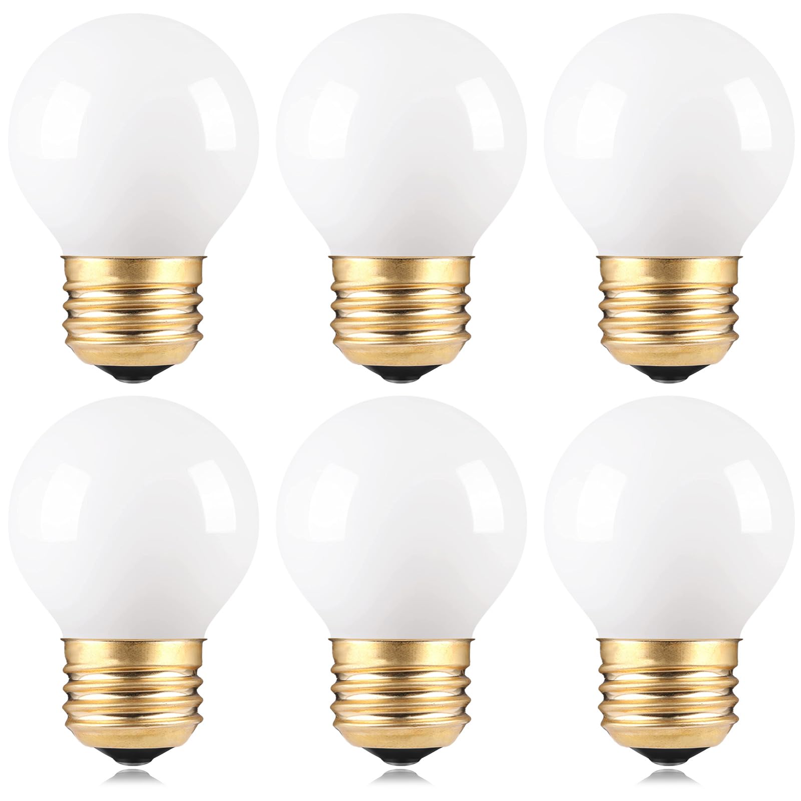 LUMILECT Frosted E26 LED Ceiling Fan Bulbs, Dimmable, A15 LED Small Globe Bulb 25W Equivalent, Soft Warm 2700K, Milky Glass, 2 Watt E26 Standard Base Appliance Light Bulb, 6 Pack