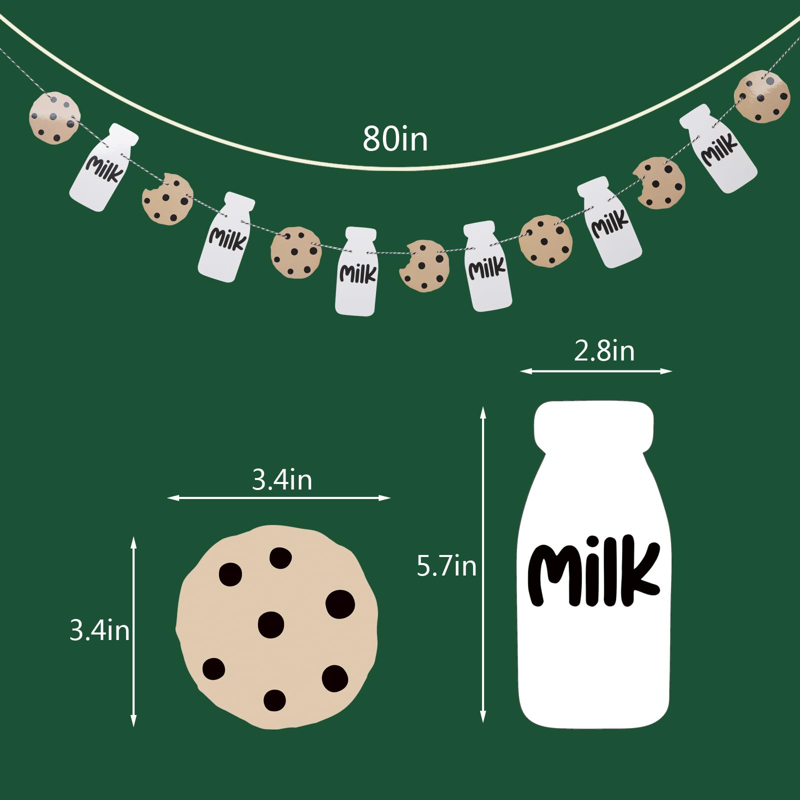 Cookies Milk Birthday Party Banner - Cookies And Milk Theme Decorations, Baby Shower Banner, Photo Smash Props, First Birthday Party Supplies