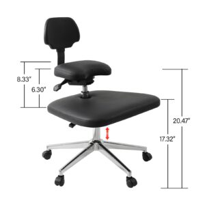 LHOOCX Cross-Legged Chair, Kneeling Chair with Lumbar Support and Adjustable Recline Angle, Ergonomic Office Chair for Office, Home and Yoga Enthusiasts, Meditation Fanatics (Black)