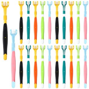 vesici 20 pcs 7 inch dog toothbrush 3 sided dog tooth brush cat toothbrush pet teeth cleaning brush dental care suitable for most pets puppy kitten different teeth and mouth shapes cleaning