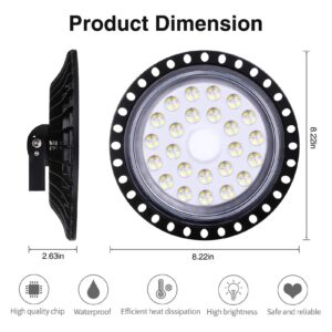 20 Pack LED High Bay Light 100W, UFO Industrial LED Lights 10000LM 6500K LED Shop Lights with US Plug 3' Cable Bay Lights, IP66 Warehouse Area Light Bay Lighting for Shop Garage Warehouse Workshop