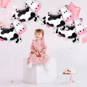 6 Pcs Cow Balloons,Cow Shape Mylar Foil Balloon,Cow Print Balloons Farm Animal Balloons for Birthday Party Baby Shower Farm Animal Theme Party Decorations Supplies