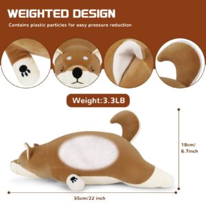 22'' Shiba Inu Plush Corgi Dog Stuffed Animal, Cute Shiba Inu Plushie Stuffed Animals Shiba Inu Plush, Dog Plush Pillow Hugging Pillow Cushion Soft Shiba Plush Toy Big Stuffed Animals