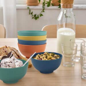 Wrova wheat straw small bowls 10oz set of 8 - Unbreakable Dessert Bowls for kids - Mini Bowls for Ice Cream,Snack and Fruits - Microwave & Dishwasher Safe Appetizer Bowls