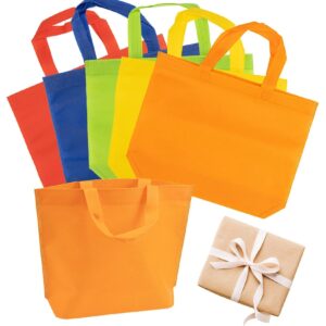 maqihan non-woven party favor bags - colorful reusable bags non woven 10 pack solid color reusable tote bags bulk with handles nonwoven reusable grocery bags for christmas gifts celebrations