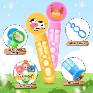 Winrayk 24Pcs Farm Animal Bubble Wand Bubbles Party Favors for Kids Mini Bubbles in Bulk Birthday Gift Toy Classroom Prize Valentine Bath Wedding Bubbles Goodie Bag Stuffers Farm Party Favors Supplies