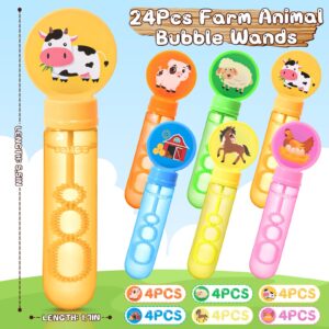 Winrayk 24Pcs Farm Animal Bubble Wand Bubbles Party Favors for Kids Mini Bubbles in Bulk Birthday Gift Toy Classroom Prize Valentine Bath Wedding Bubbles Goodie Bag Stuffers Farm Party Favors Supplies