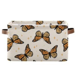 monarch butterflies large storage basket cube storage bin canvas fabric organizer handles collapsible decorative for clothes toys bedroom