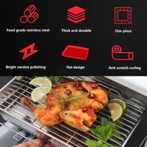 Small Roasting Pan with Flat Rack, Bakeware Nonstick Roaster Pan with Reversible Rack for Oven Baking, BBQ and Roasting(26.5 * 20.5 * 5CM)