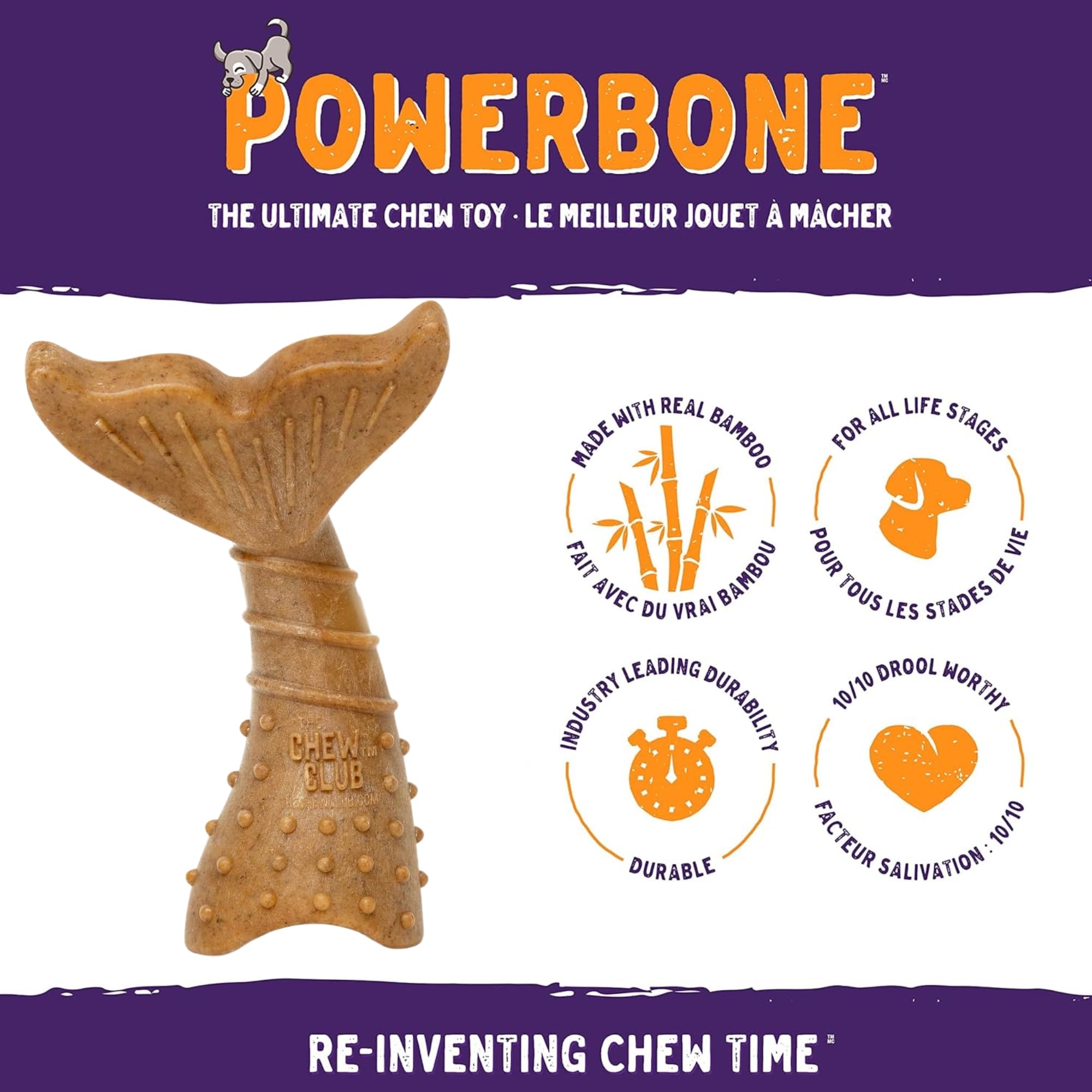 Power Bone Pet Chew Toy for Dogs - Durable, Non Toxic & Pet Safe - Best for Aggressive Chewers, Long Lasting Dental Health, Dog Teeth Cleaning, Dog Life Stages - Twist Tail 6''