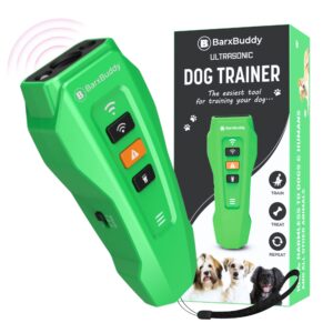 barxbuddy 2nd gen dog bark deterrent devices | long range ultrasonic | bark collar alternative | dog training indoor/outdoor | rechargeable anti bark device for dogs