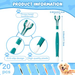 Vesici 20 Pcs 7 Inch Dog Toothbrush 3 Sided Dog Tooth Brush Cat Toothbrush Pet Teeth Cleaning Brush Dental Care Suitable for Most Pets Puppy Kitten Different Teeth and Mouth Shapes Cleaning