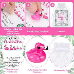 Menkxi 300 Pcs Christmas Flamingos Inspirational Thank You Gifts for Women Motivational Cute Flamingos Resin Gifts Employee Appreciation Gifts for Xmas Girls Happy New Year Gift