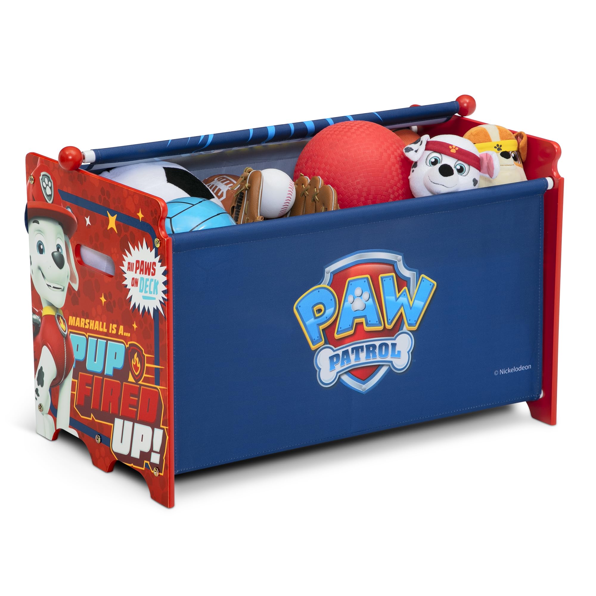 Delta Children PAW Patrol Toy Box Toy Box with Retractable Fabric Top, Blue