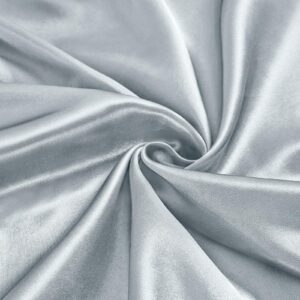 ersmak silver satin fabric by the yard, 60" wide shiny & soft charmeuse silky satin fabric for diy craft, wedding decorations, sewing, 1 yard