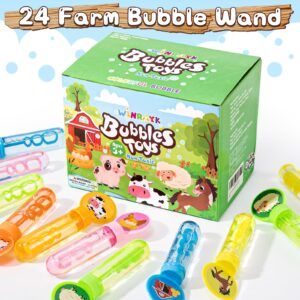 Winrayk 24Pcs Farm Animal Bubble Wand Bubbles Party Favors for Kids Mini Bubbles in Bulk Birthday Gift Toy Classroom Prize Valentine Bath Wedding Bubbles Goodie Bag Stuffers Farm Party Favors Supplies