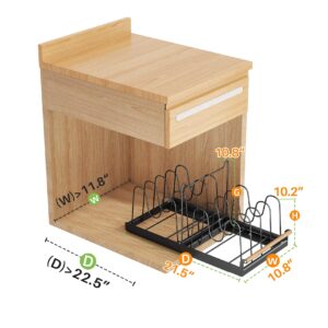 Pull out Cabinet Organizer, Cookie Sheet Organizer for Cabinet, Cutting Board, Bakeware, Sliding Pot Lid Organizer for Cabinet with Adjustable Wire Dividers, Slide out Kitchen Cabinet Organizer