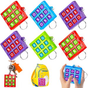 16 pcs tic tac toe keychains birthday party favor goodie bags stuffers for kids 4-8 8-12 boy girl teen treasure chest box school classroom return gifts prizes reward goody christmas pinata filler bulk