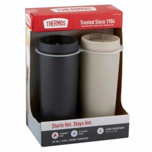 thermos travel tumblers 2-pack stainless steel