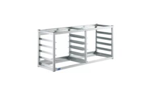 express kitchquip wall mounted sheet bun pan rack - fits 10 half pans - 40" x 13" x 18" | aluminium | nsf