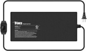 ipower 8 by 18-inch 24 watts reptile heating mat with temperature controller under tank warmer terrarium heat pad for reptiles and amphibians, black