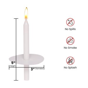 Taper Candles Set of 20, Church Candles with Drip Protectors for Vigils, Prayers, Blessing, Religious, Devotional Candlelight Service