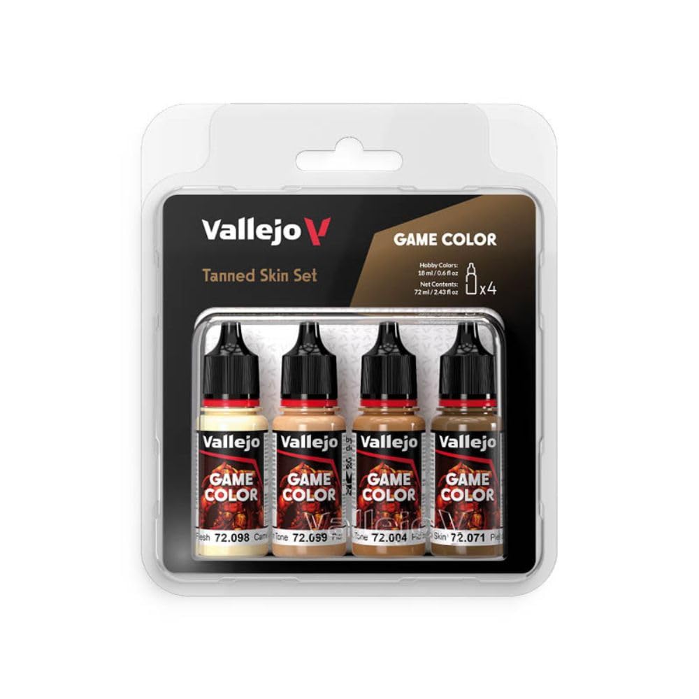 Vallejo - Tanned Skin Color Set | Contains 4 bottles x 18 ml (0.60 fl.oz.)