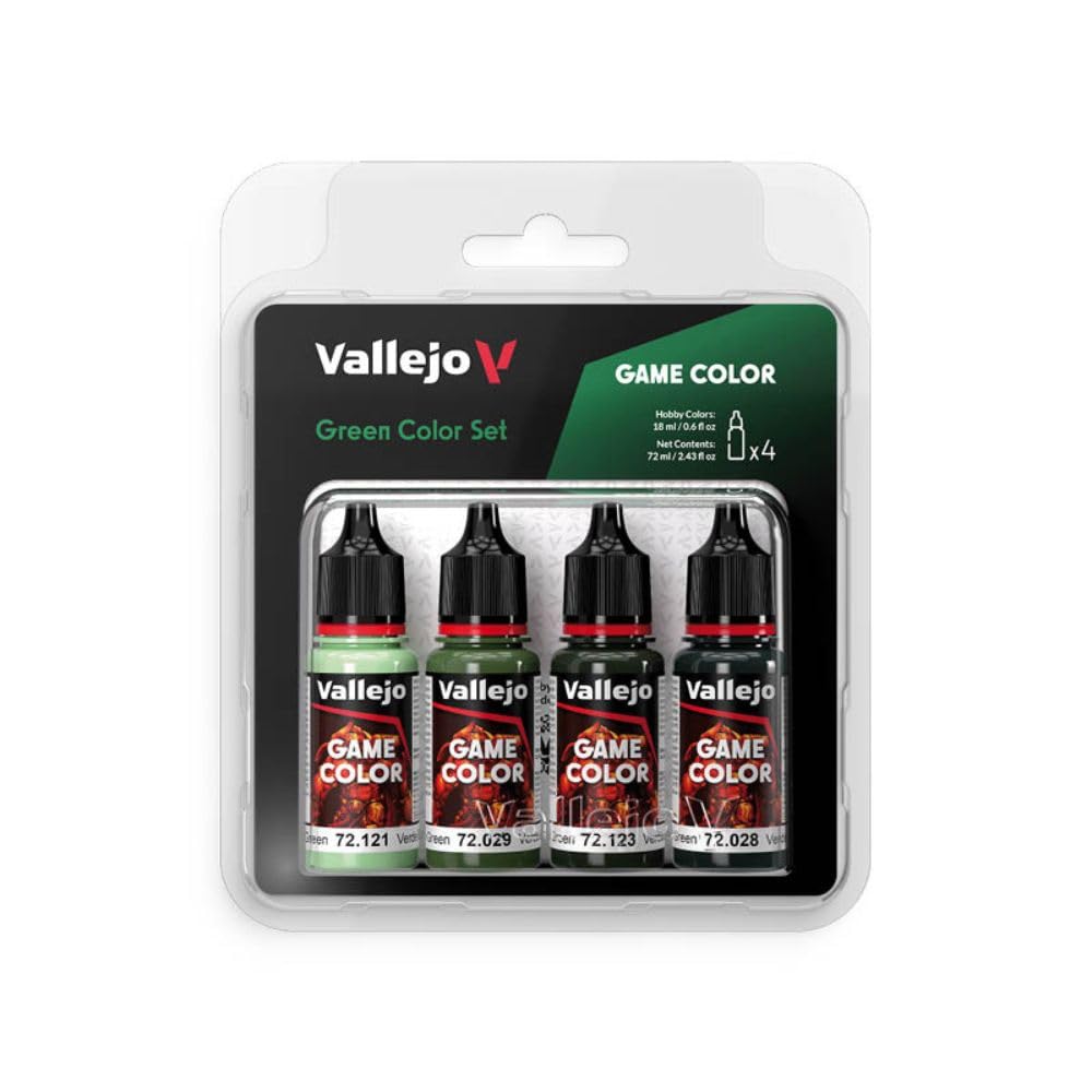 Vallejo - Green Color Set | Contains 4 bottles x 18 ml (0.60 fl.oz.)