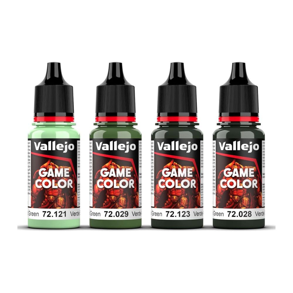 Vallejo - Green Color Set | Contains 4 bottles x 18 ml (0.60 fl.oz.)