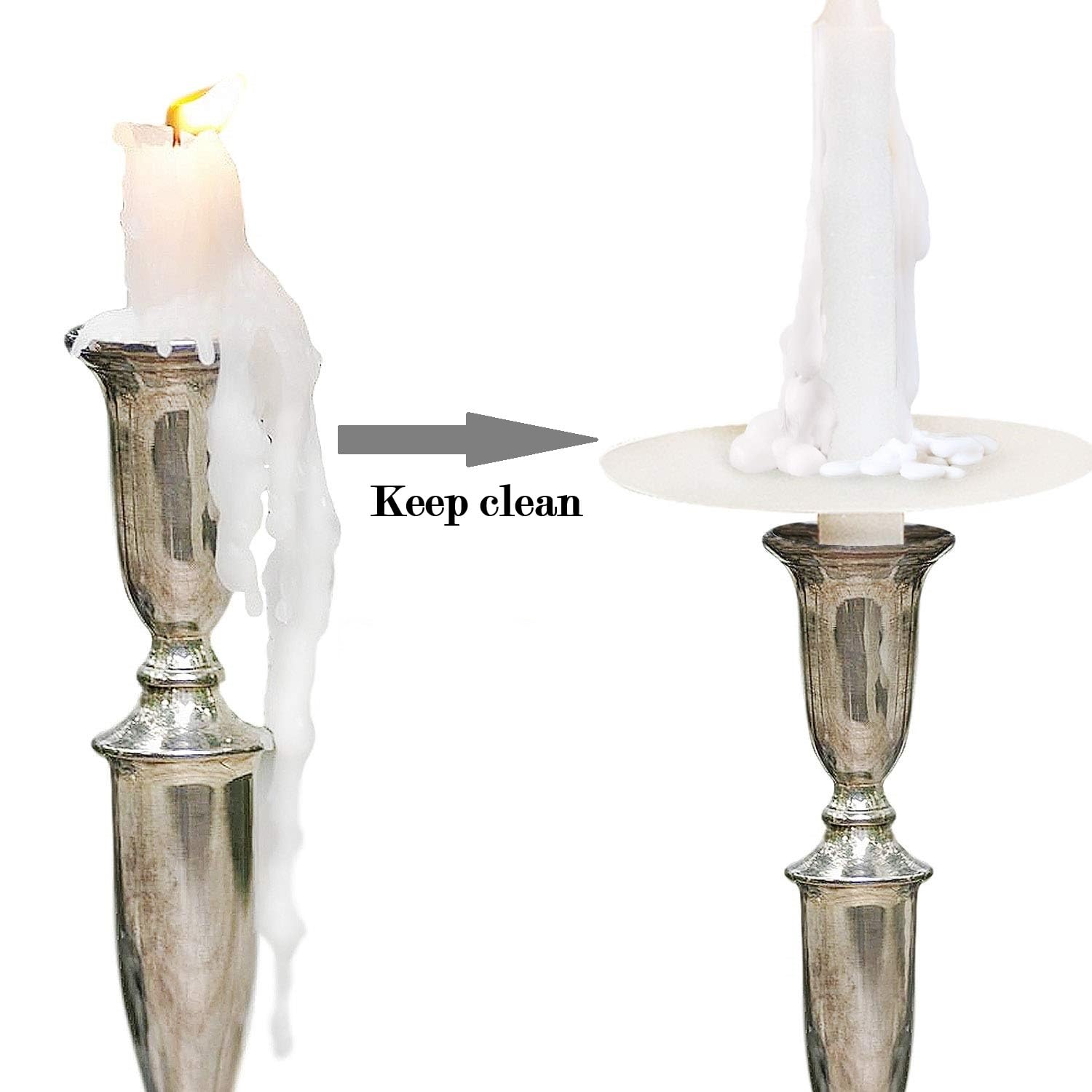 Taper Candles Set of 20, Church Candles with Drip Protectors for Vigils, Prayers, Blessing, Religious, Devotional Candlelight Service