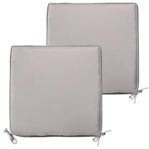 fkslife outdoor chair cushions set of 2,patio chair cushion waterproof outdoor seat cushions for outdoor furniture outdoor seat cushions with adjustable straps (24 * 24 inches, light gray)