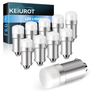 keiurot 1820 bulb 1445 1813 1816 1815 757 53 57#313 ba9s led bulb 10-30volt for lionel train light bulbs, instrument indicator lights, house number light bulb 1818 1819 1895 white 10pack