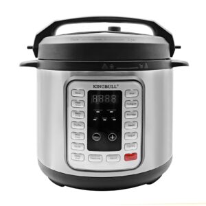 kingbull 12-in-1 electric pressure cooker, instant multi-use non-stick pot, slow cooker, rice cooker, steamer, sauté, yogurt maker, warmer &delay start,led screen& manual(6qt)