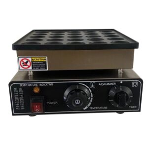 110V US Commercial 25PCS Mini Dutch Pancake Maker,950W Dutch Pancake Baker Machine,Non-stick Dorayaki Maker, Dutch Poffertjes Grill,Stainless Steel, Breakfast, Snacks, Desserts