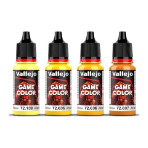 Vallejo - Yellow Color Set | Contains 4 bottles x 18 ml (0.60 fl.oz.)