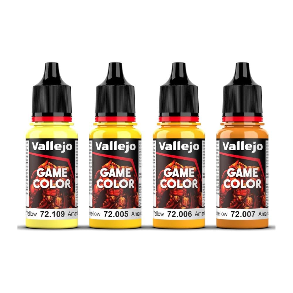 Vallejo - Yellow Color Set | Contains 4 bottles x 18 ml (0.60 fl.oz.)