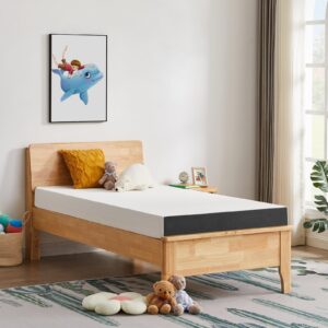 Hbaid 5 Inch Twin Size Memory Foam Mattress - Breathable Cover Medium Firm Twin Bed Mattress for Bunk Bed, Trundle Bed Mattress in a Box, CertiPUR-US Certified