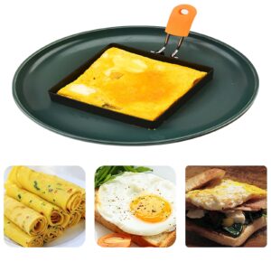 Square Egg Ring for Frying Egg, 2 Pcs 4 Inch Egg Pancake Cooking Rings for Egg Muffins Omelet Maker, Non Stick Stainless Steel Fried Egg Ring Pcake Mold for Griddle Breakfast Sandwiches Crumpet